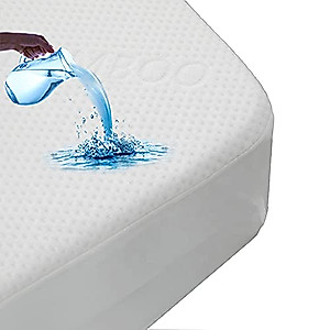 SheetWorld Waterproof Fitted Portable Mini Crib Mattress Protector Pad Cover, 100% Bamboo Jacquard Breathable, Boys and Girls, Size 24 x 38