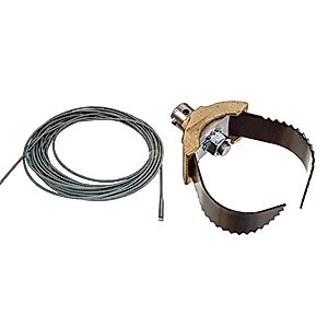 RIDGID 37847 C-32 3/8" x 75' Inner Core Cable , Gray & 52822 Model T-232 H-D 3" "C" Cutter Cable Coupling Drain Cleaning Tool