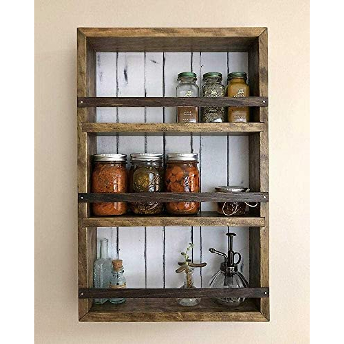 Mansfield Cabinet No. 103 - Solid Wood Spice Rack Cabinet Golden Oak/Mustard Yellow