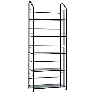 Unbrand Black 5 Tier Metal Bookshelf Rack,