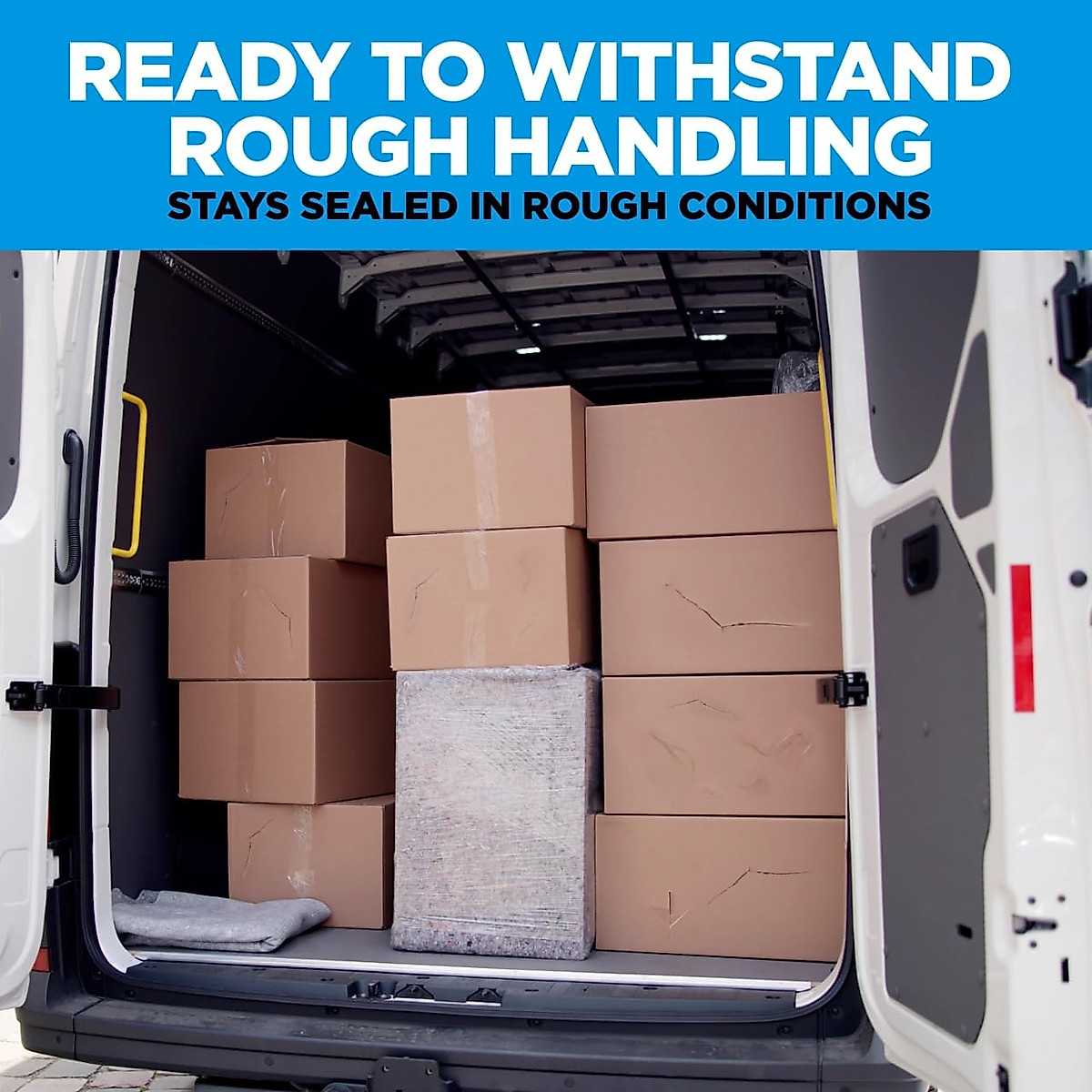 Scotch Heavy Duty Shipping Packaging Tape, 1.88" x 54.6 yd, 3" Core, Clear, Great for Packing, Shipping & Moving, 1 Roll (3850)