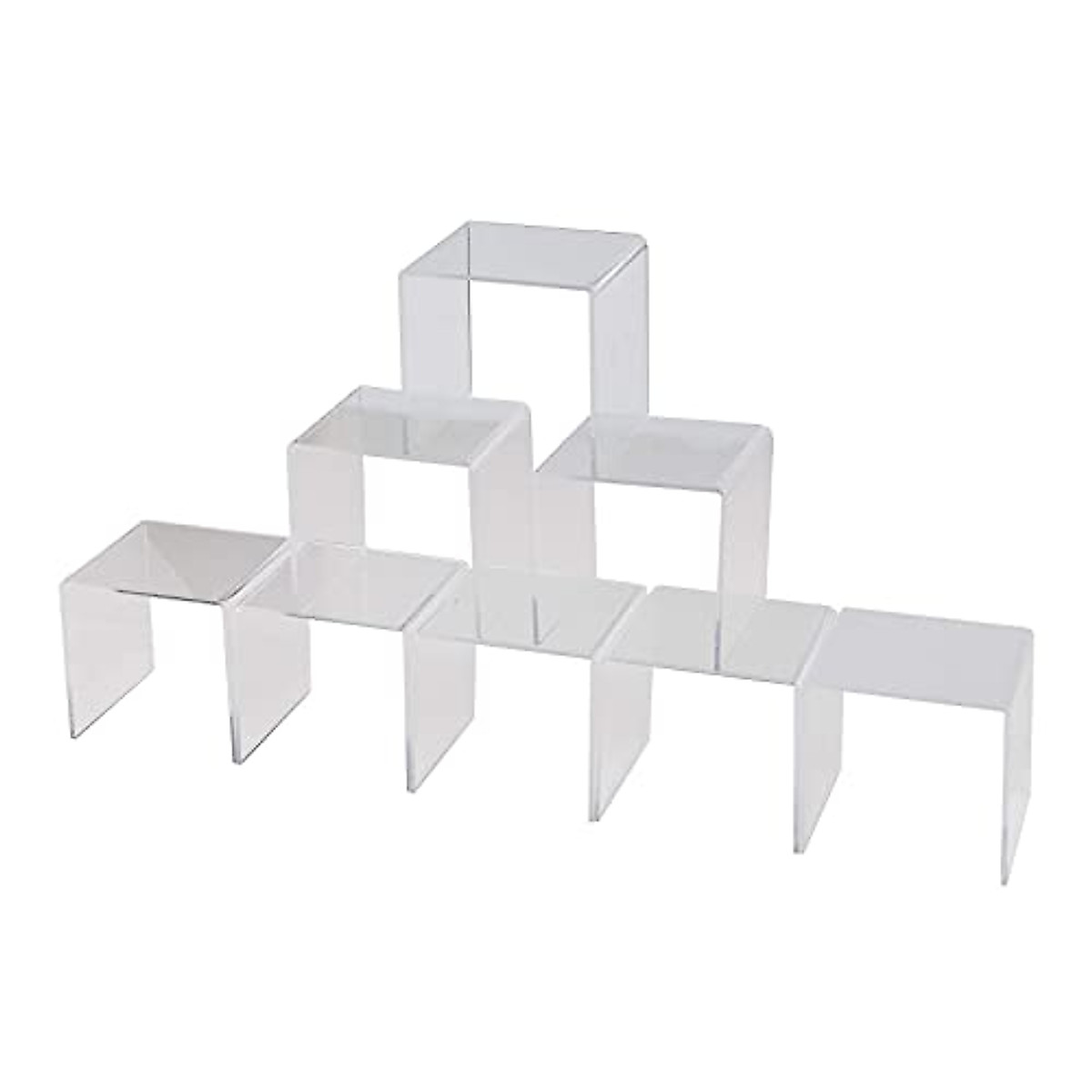 ihomecooker 12 Pack Clear Arylic Display Risers(4"×3"×2") &8 Pack Clear Arylic Display Risers(4"×4"×4") (20 Items)