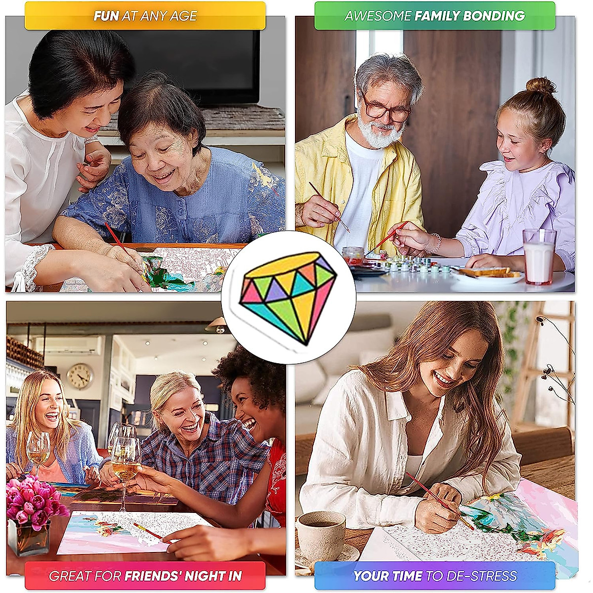 Yunnuo Paint by Numbers for Adults Black Cat, Paint by Numbers kit on Canvas for Beginners, Starry Night Oil Painting Set Craft Supplies, 3 Paintbrushes and Acrylic Paint 16x20 Inch