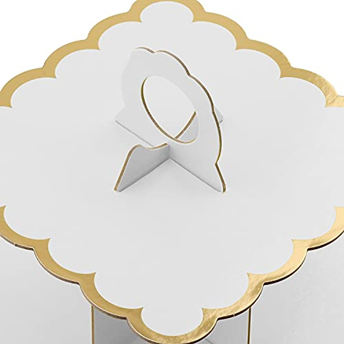 Cupcake Stand,3 Set of Square 3-Tier Dessert Plates Mini Cakes Fruit Candy Display Tower Cookie Tray Rack Candy Buffet Holder Cake Stand Cardboard Cupcake Stand Tiered Serving Stand (White)