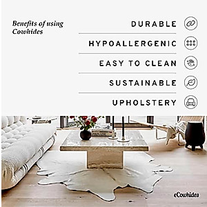 ecowhides | Genuine Cowhide Rug, Cowskin, Brindle White Belly, Western Home Decor, Premium Quality, Living Room Accessories, (X-Large) 7 x 6 ft