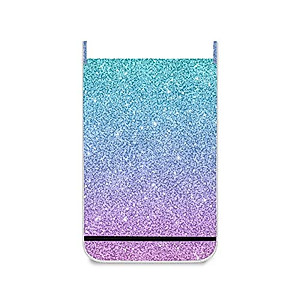 Oyihfvs Glitter Texture with Blue Pink Color Effect 1PC Hanging Laundry Hamper Bag, Dirty Clothes Bag Over The Door, Wall Cloth Basket with Hooks Storage College Closet for Bathroom Bedroom