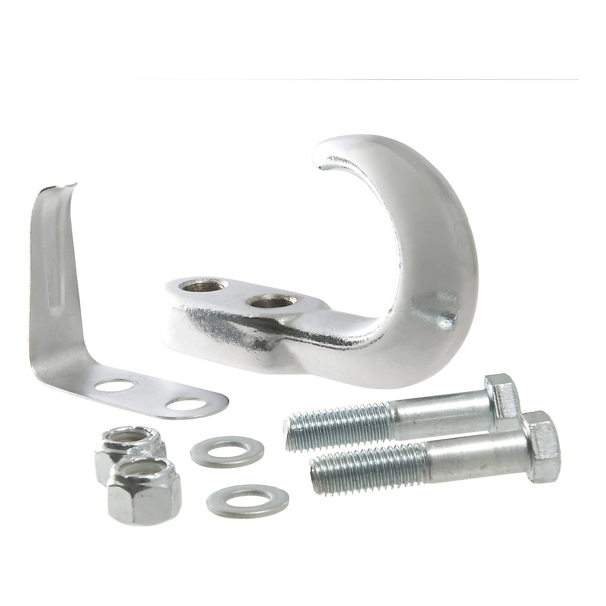 CURT 22401 Bolt-On Chrome Steel Tow Hook with Spring Clip, 10,000 lbs Capacity