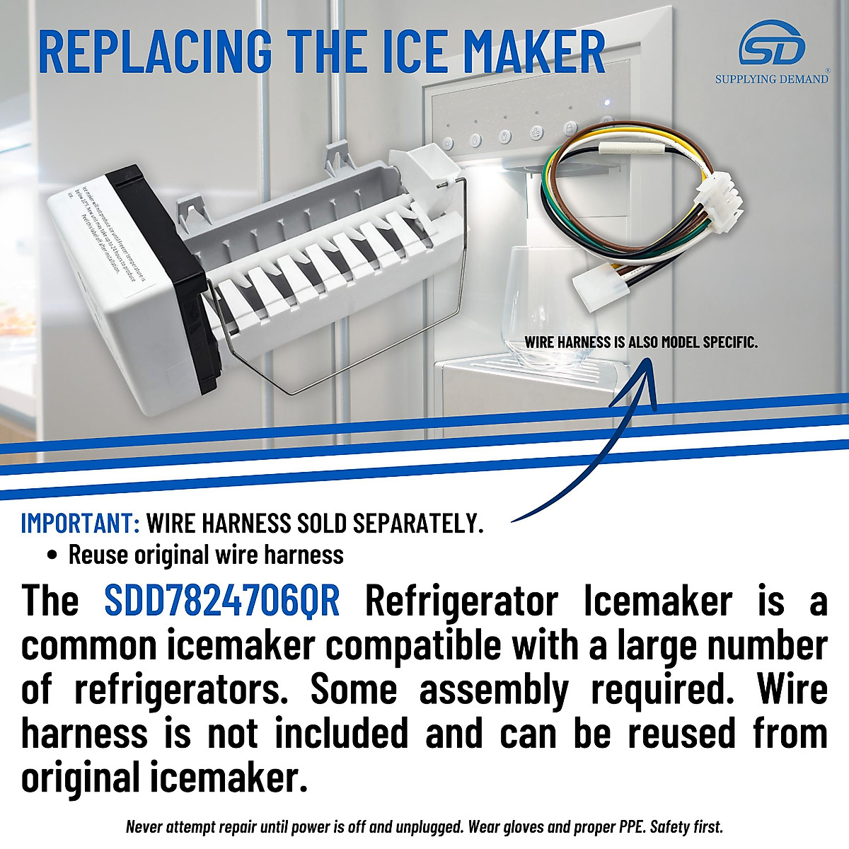 Supplying Demand D7824706Q 10549201 10563707 Refrigerator Ice Maker Replacement Model Specific Not Universal