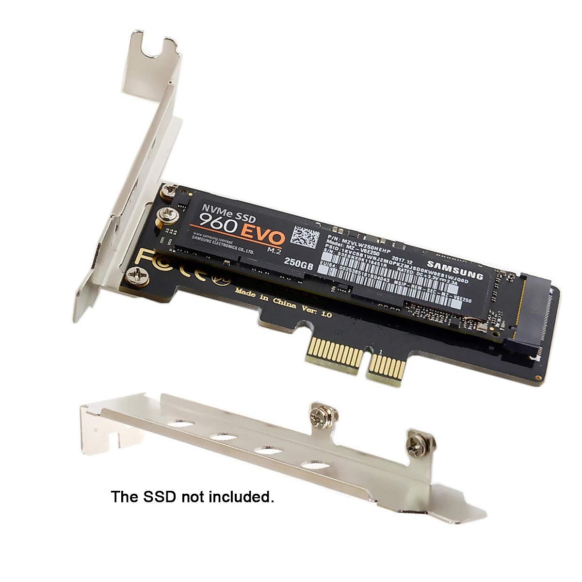 JSER NVME to PCI-E 4.0 Low Profile PCI-E 3.0 x1 Lane to M.2 NGFF M-Key SSD Nvme AHCI PCI Express Adapter Card