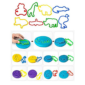 Play Dough Tools Set for Kids Letter Molds，Numeral Molds Various Plastic Animal Molds for Creative Dough Cutting (63 Pieces)