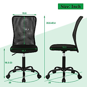 Ergonomic Office Chair Mesh Support Modern Executive Mid Back Rolling Swivel Chair Computer Chair Task Chair for Men& Women, Black
