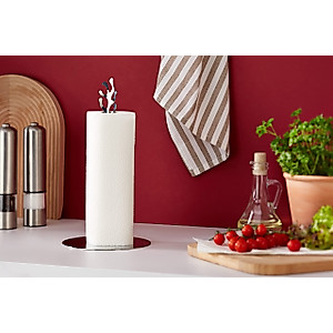 Alessi Kit.Roll Mediterraneo Kitchen Roll Holder, Silver