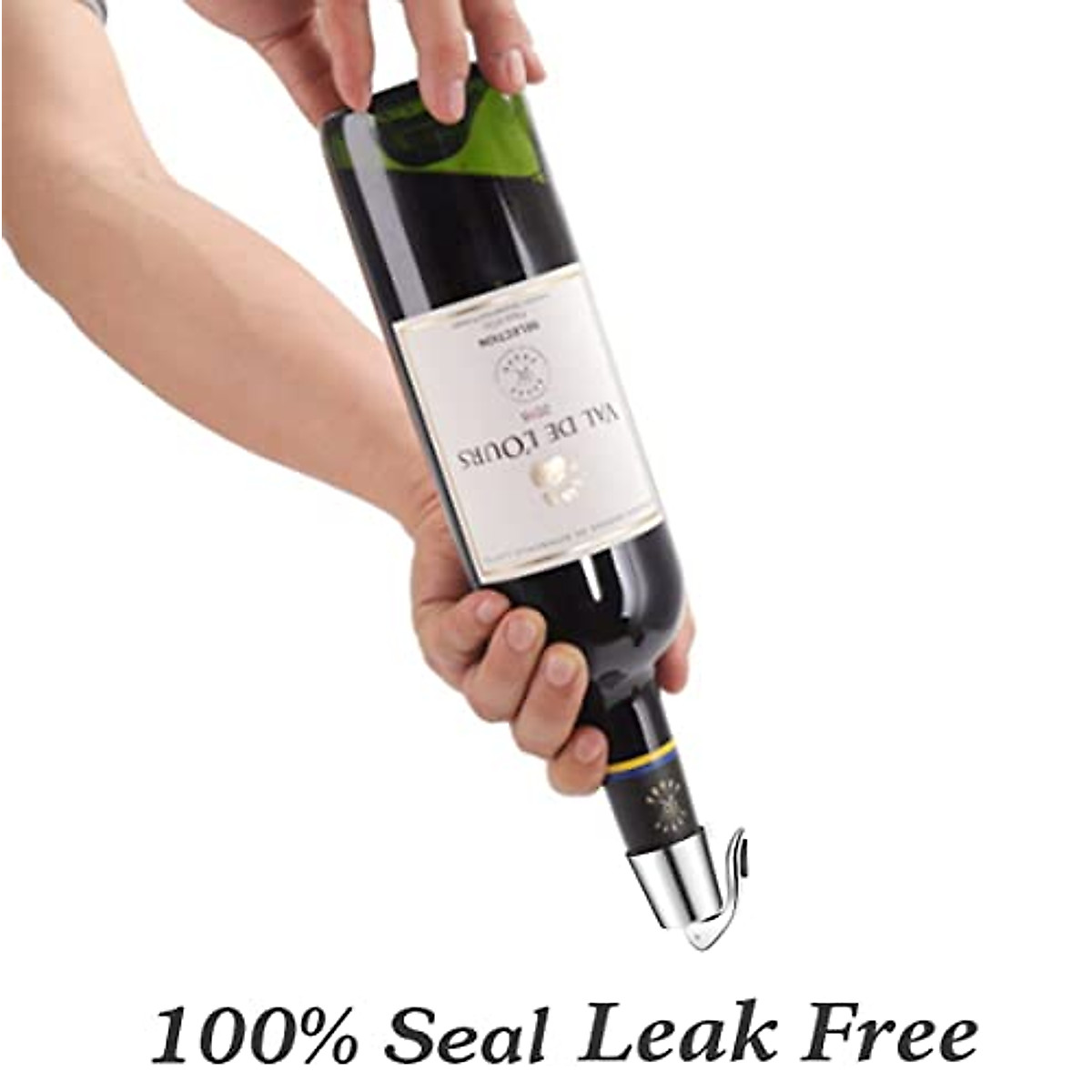 ERHIRY Wine Bottle Stopper Stainless Steel, Wine Bottle Plug with Silicone, Expanding Beverage Bottle Stopper, Reusable Wine Saver, Bottle Sealer Keeps Wine Fresh, Best Gift Accessories (2 PACK)