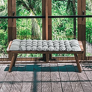 MAIGOOLE Rocking Chair Cushion with Ties Overstuffed Seat Back Cushion Pad Tufted Pillow for Outdoor Indoor Home 110 x 40 cm,Wine red