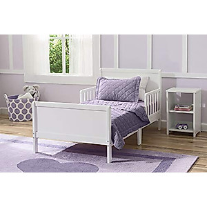 Delta Children Fancy Toddler Bed, Bianca + Delta Children Twinkle Galaxy Dual Sided Recycled Fiber Core Crib and Toddler Mattress (Bundle)