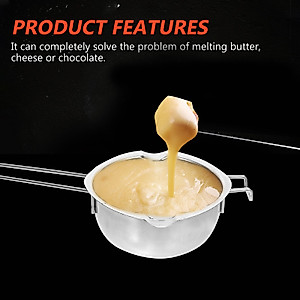 Healifty Boiler Pot Melting Chocolate 1 Set Double Boiler Stainless Steel Melting Pot for Melting Chocolate Candy Candle Soap and Wax 600ml Double Boiler Pot Chocolate Melting Pot Double