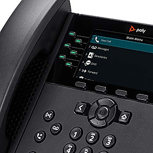 Poly - VVX 450 Business IP Phone (Polycom) - 12-Line, Color IP Desk Phone with Handset - POE - 4.3" Color LCD Display