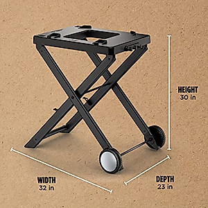 Ninja XSKSTAND Woodfire Collapsible Outdoor Grill Stand, Compatible with Ninja Woodfire Grills (OG700 Series), Foldable, Side Utensil Holder, Weather-Resistant, Black