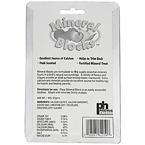 Prevue Pet Products Fruit Bird Mineral Blocks Assorted Styles and Colors Sold Individually