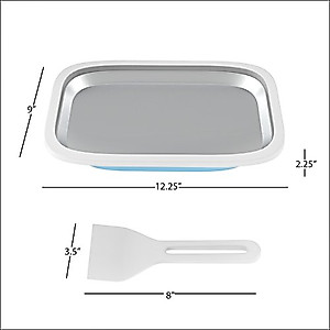 Ice Cream Roller Plate-Anti-Griddle Pan with 2 Spatulas for Easy Homemade Rolled Ice Cream, Gelato, Sorbet-Frozen Treat Maker by Classic Cuisine