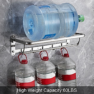 Towel Rack - Stainless Steel BathTowel Rack,Polished 304 Stainless Steel 5 Hooks Towel Shelf，23 inches Foldable Wall Mounted Bathroom Towel Holder