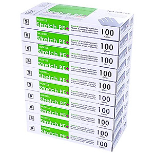 Daxwell Food Safe Stretch Poly Gloves (Small, 1,000 Count) Non-Latex, Disposable, Food Handling Use, Powder Free, F10000225,White