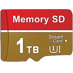 SD Card 1TB Portable Memory Card Fast Speed SD Cards Large Capacity TF Card Dustproof Memoria SD Typically Used for Data Storage in Cameras/Monitors/Car Stereos/Android Smartphones