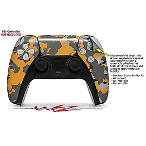 WraptorSkinz Skin Wrap compatible with Sony PS5 DualSense Controller WraptorCamo Old School Camouflage Camo Orange (CONTROLLER NOT INCLUDED)