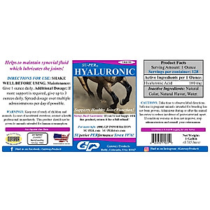 SU-PER Hyaluronic Joint Supplement for Horses - Supports Joints Health & Lubrication - Horse Hyaluronic Acid Liquid - 1 Gallon, 4 Month Supply