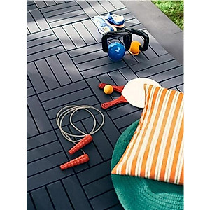 36 sq. ft Plastic Interlocking Deck Tiles, 36 Pack,12"x12" Waterproof Outdoor Flooring All Weather Use, Patio Floor Decking Tiles for Porch Poolside Balcony Backyard, Dark Grey
