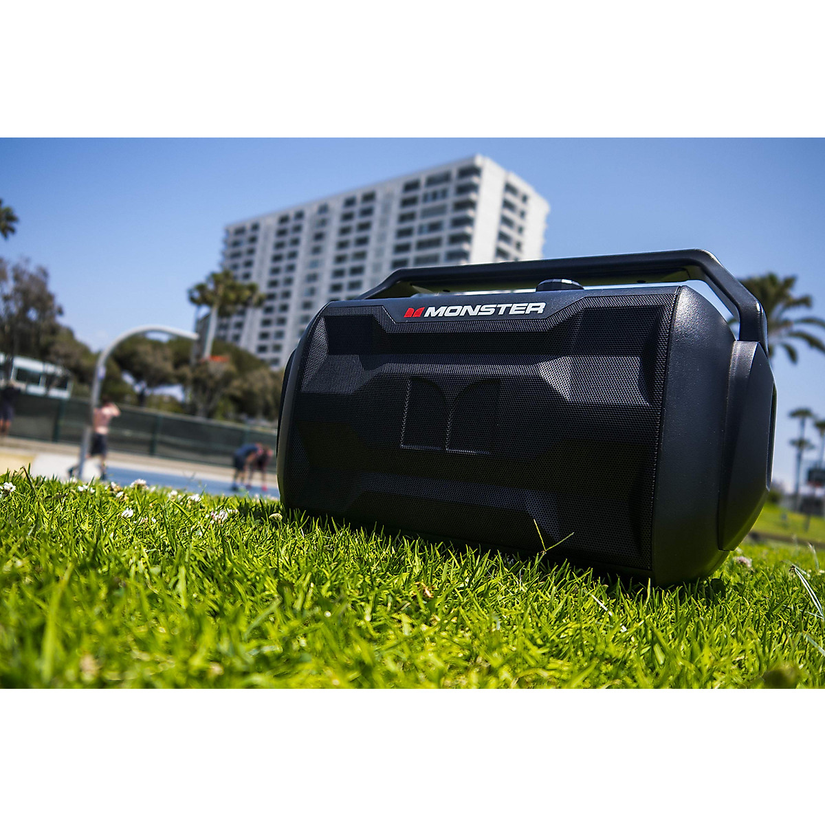 Monster Nomad | Portable Indoor/Outdoor Bluetooth and NFC Speaker, 30 Watts of Powerful Premium Sound, 30 Hours of Playtime, IPX4 Water Resistant, USB Port and Microphone/Guitar Input (Black)