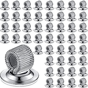 Colarr 50 Pieces Metal Pen Holder Clips Self Adhesive Pen Pencil Organizer with Adjustable Spring Loop Manganese Steel Pen Clip for Whiteboard Refrigerator Erase Board and Bulletin Board Map (Silver)