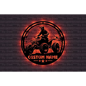 INDOCHI Personalized ATV Quad Metal Sign, Quad Riding Metal Art, 4 Wheeler Metal Sign, Quad Metal Sign
