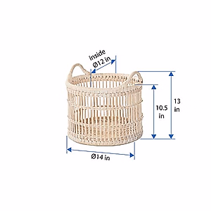 Kouboo Rattan Basket, White-wash small
