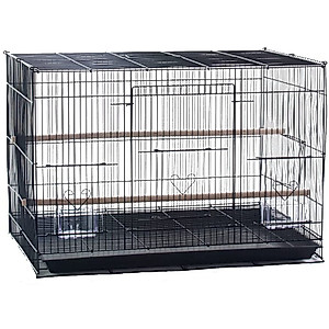Aviary Canary Finch Budgie Lovebird Parakeet Breeding Breeder Bird Finch Parakeet Finch Flight Cage, 24"x16"x16"H (Black, Without Divider)