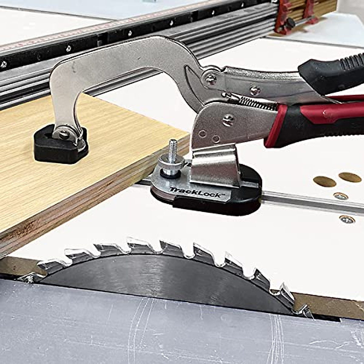 Milescraft 4022 TrackLock - Track Lock Bench Clamp Base - Clamping Accessory for T-Tracks,Black Metallic