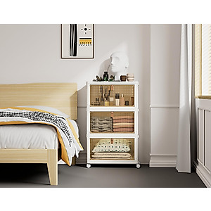 HOMIDEC Closet Organizers and Storage 93Qt 3 Pack Closet Organizer Boxes for Clothes Stackable Storage Bins Foldable Storage Box for Clothes/Toys/Office Supplies/Snacks(31Qt X 3)