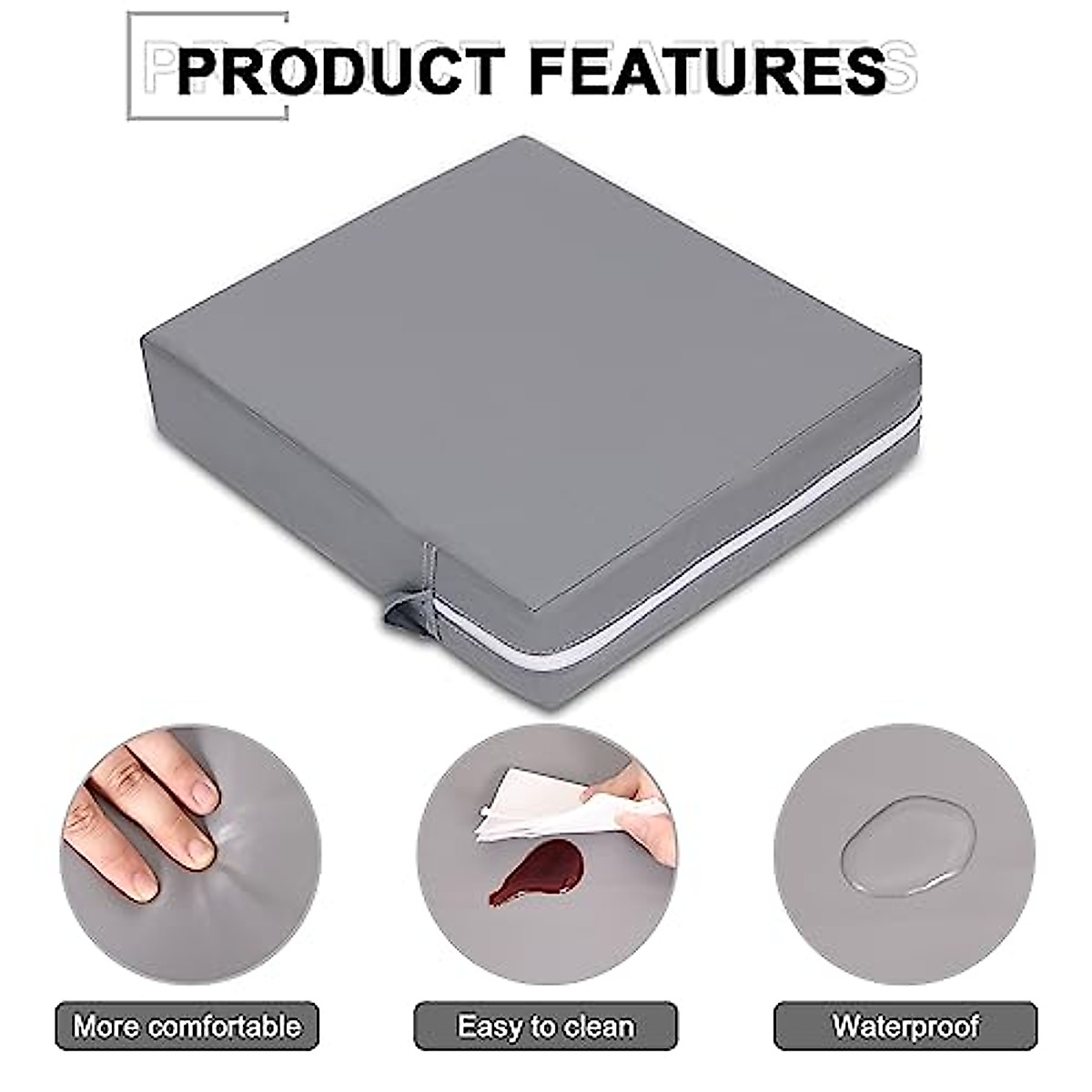 Booster Seat for Dining Table - 2Pcs Toddler Booster Seat for Dining Table Adjustable Safety Belts & Non-Slip Bottom, PU Waterproof Easy Cleaning Booster Chair Cushion with Different Height for Eating