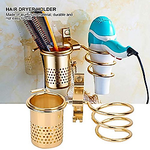 Wall Mount Hair Dryer Holder Rack Organizer, Bathroom Hair Dryer Holder Stand Wall Mounted Organizer Multipurpose Hanging Rack for Home (Matte-c8)