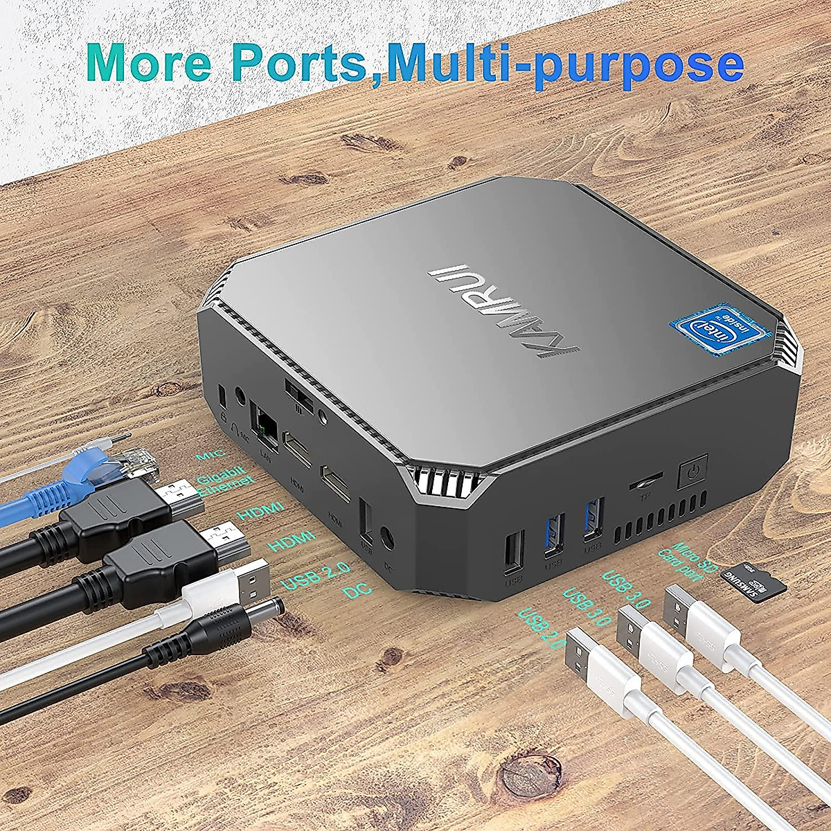 KAMRUI Mini PC,Windows 10 pro 8GB RAM 256GB SSD Micro Desktop Computers, Supports 4K HD Dual Screen/2.4G +5G WiFi/Gigabit Ethernet/BT 4.2 Small Form Factor Computer For Office/Remote Work/Home Theater