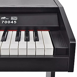 vidaXL 88-Key Digital Piano w/Pedals Black Melamine Board Keyboard Music