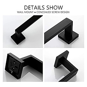 Towel BAR Rack Premium Stainless Steel Towel Bar,Black Towel Rack Wall Mounted Towel Rail,Towel Rod for Bathroom Matte Black 16-Inch a/Black / 40x5x8cm