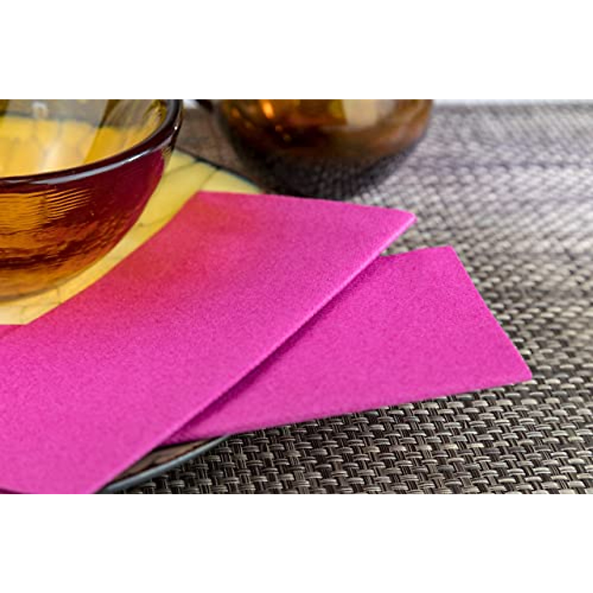 SimuLinen Magenta Dinner Napkins Paper Disposable & Decorative –Dinner Napkins with Linen-feel, Cloth-Like & KOSHER for Passover, Easter, Weddings, Shower Napkins – Size: 16”x16” – Box of 50