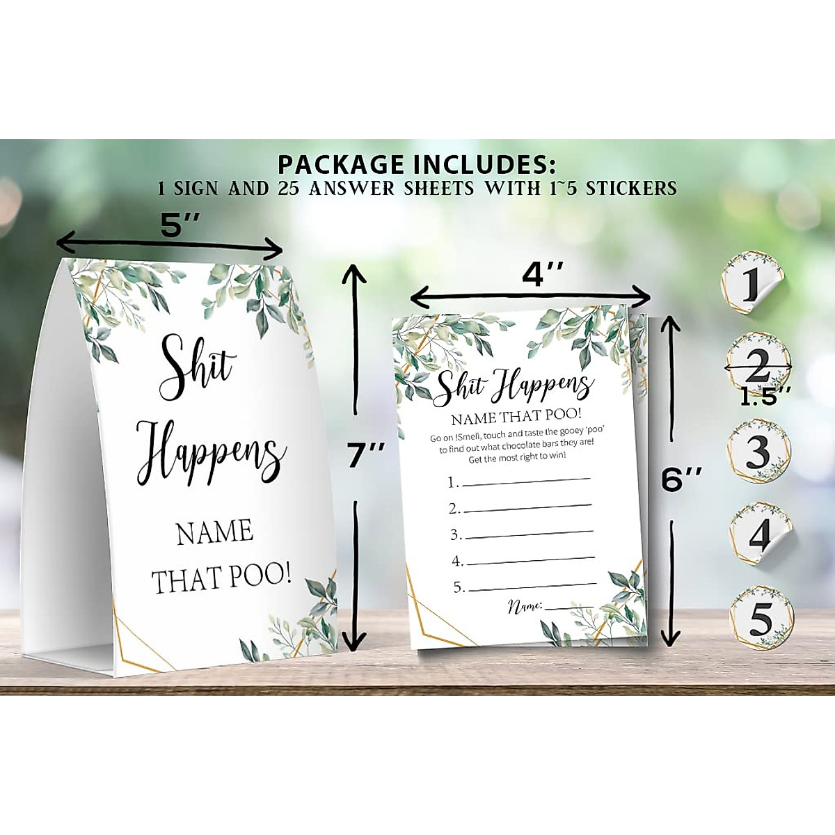 Shit Happens Name That Poo - Dirty Diaper game, Baby Shower Games Guess The Sweet Name That Poo/sh004A