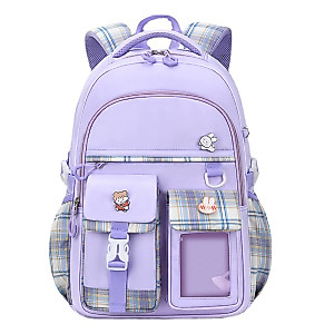 HUIHSVHA Kawaii Backpack, Cute Pink Large Capacity School Laptop Bag, Casual Travel Daypack Bookbag for Teens Girls Students
