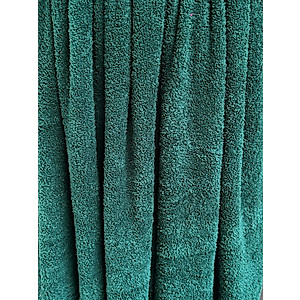 Plush Organic Terry Cloth Knit Fabric: Ideal for Sweaters, Bathrobes, and More - 60-Inch Width - 1 Yard of French Terry Cloth by The Yard (Hunter Green)