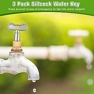 Enhon 6 Pack 5/16 in Sillcock Water Key Compatible with Danco 80132, Water Spigot Key, Square Stem Outdoor Faucet Handle Fits 8x8mm Square Broach Water Shut Off Key Valves Outdoor Hose Faucet Valve