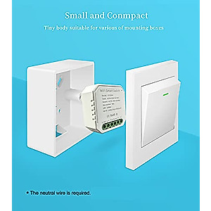 MHCOZY Mini 1 Gang WIFI Light Switch Breaker Module,Smart Life/Tuya App and Bluetooth Wireless Remote Control, Compatible with Alexa Echo and Google Home,1/2 Way 16A