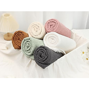 Kloovete Boucle Baby Blanket, Neutral Cozy Baby Blankets for Unisex Boys Girls, Boho Muslin Cotton and Boucle Nursery Blankets, Double Layer Bed Throws for Baby Crib, 30x40 inches(White)