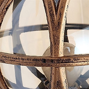 Zziyj Residential Villa Courtyard Wall Lamp Outdoor Waterproof IP54 Wall Light Garden Home Hotel Aisle Aluminum Wall Lantern European Antique Spherical Glass Sconce E27 Fixture